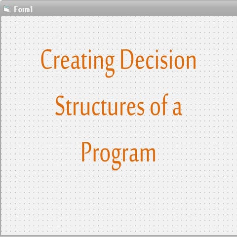 Creating Decision Structures Of A Program Ppt