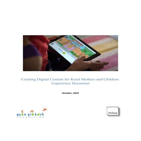 Creating Digital Content for Rural Mothers and Children: Experience Document | PDF