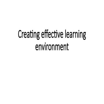 Creating effective learning for students | PPT