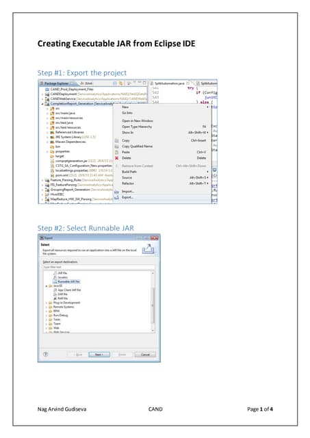Creating Executable Jar From Eclipse Ide Docx Technology And Computing 1515