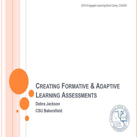 Creating formative & adaptive learning assessments | PPTX