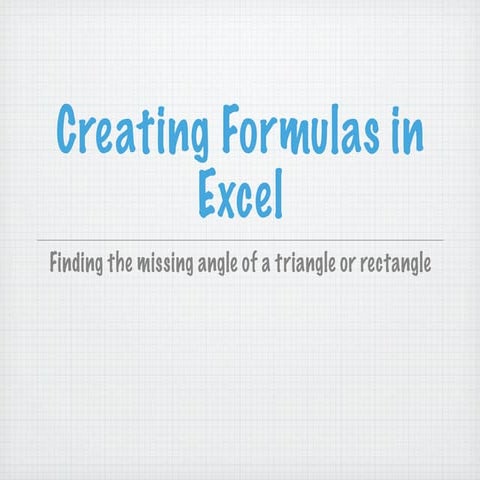 Creating formulas in excel | PPT