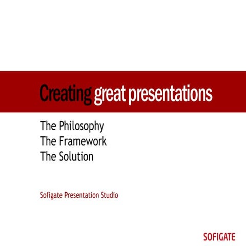 Creating Great Presentations Sofigate Presentation Studio 2012 | PDF
