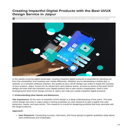 Creating Impactful Digital Products with the Best UIUX Design Service ...