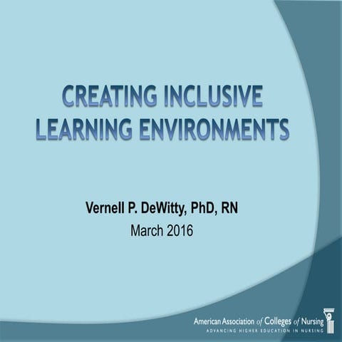 Creating inclusive learning environments | PPTX