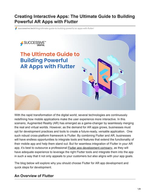 A Step-By-Step Guide to Building AR Apps with Flutter.pdf | Augmented Reality | Technology ...