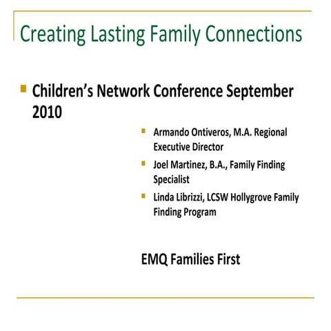Creating Lasting Family Connections | PPT