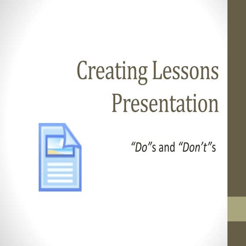 Creating lessons presentation | PPT