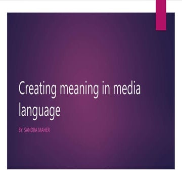 Creating meaning in media language | PPTX