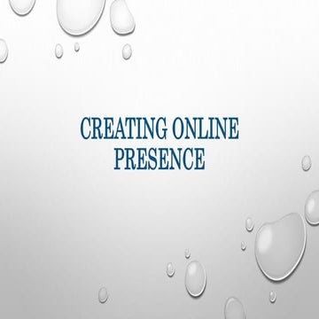 Creating Online Presence | PPTX