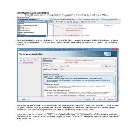 Creating project in j developer | PDF