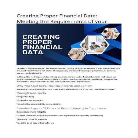 Creating Proper Financial Data: Meeting the Requirements of your ...