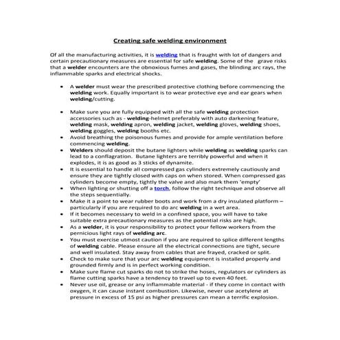 Safety in arc welding process and precautions | PPT