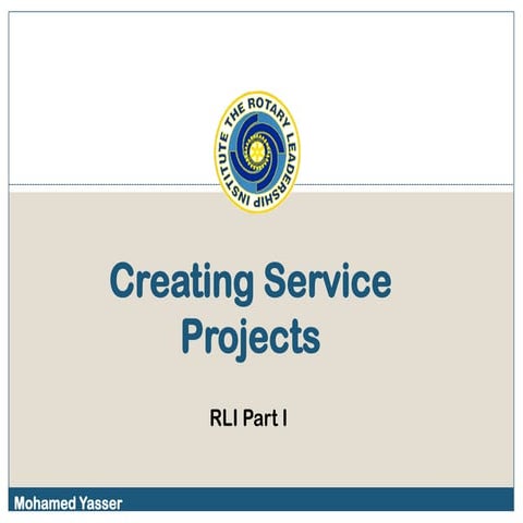 Creating service projects, RLI part 1 | PDF