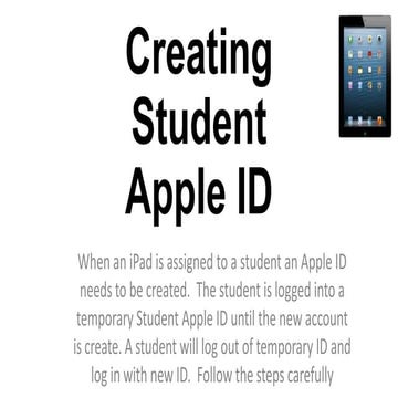 Creating Student Apple ID | PPTX