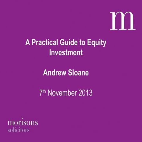 Creating the investment pitch investors want to hear, andrew sloane ...
