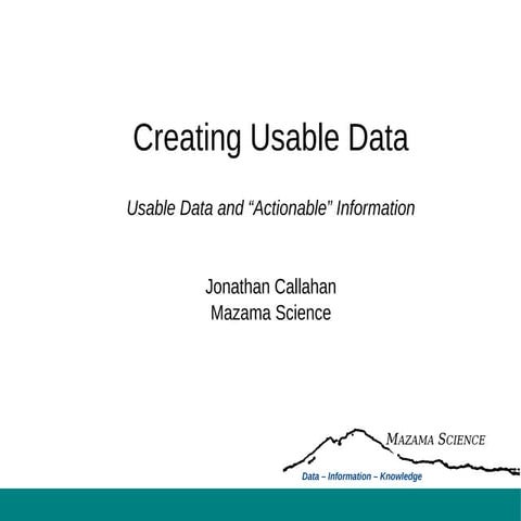Creating Usable Data | PPT