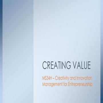 Creating value through innovation | PPTX