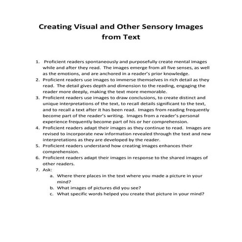 Creating visual and other sensory images from text | DOCX