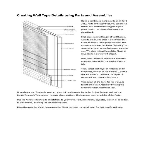 Creating wall type details using parts and assemblies | DOCX