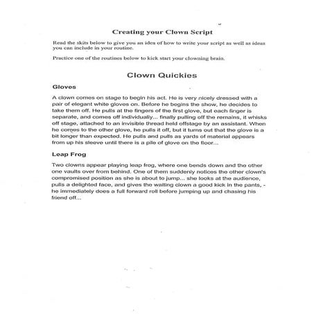 Creating your clown script | PDF