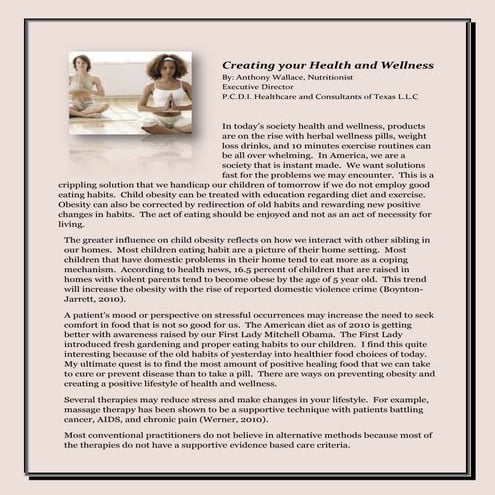 Creating your health and wellness | DOCX