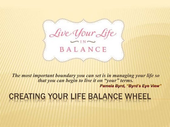 Creating the wheel of life | PPT