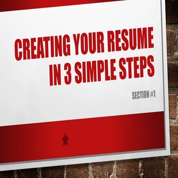 Creating your resume in 3 simple steps | PPS