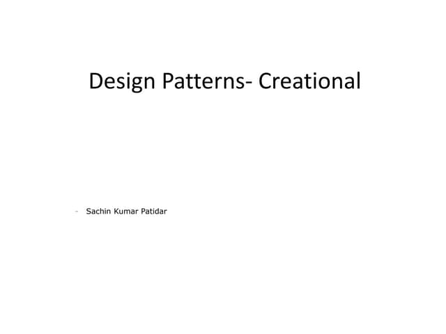Creational Design Patternspptx Programming Languages Computing