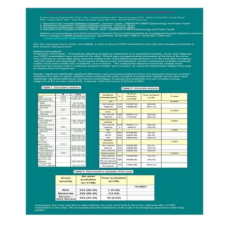 Creation an validation od a scale to assess seveity of copd ...