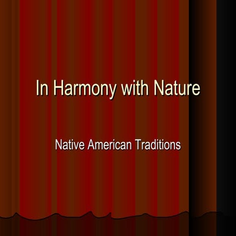 Creationmythintro in harmonywithnature-nativeamericantraditions | PPT