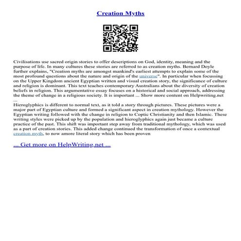 Creation Myths | PDF