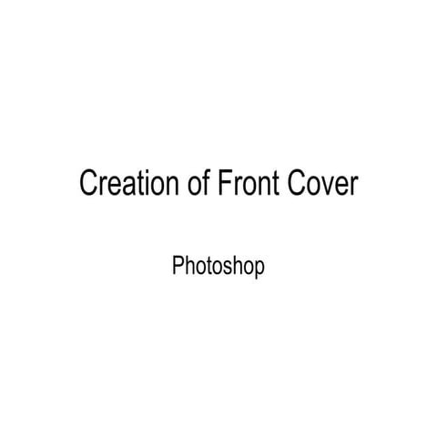 Creation of front cover | PPT
