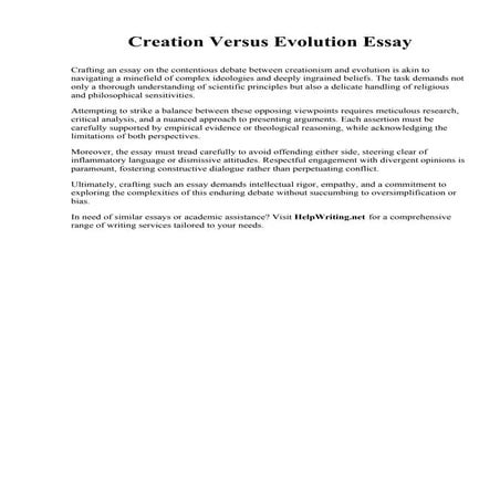 Creation Versus Evolution Essay.pdf