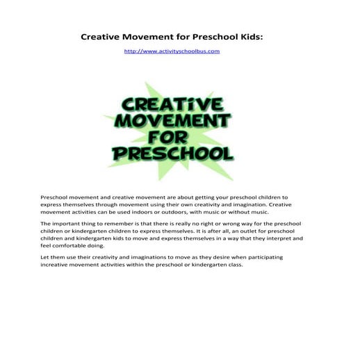 Creative Movement for Kids | DOCX