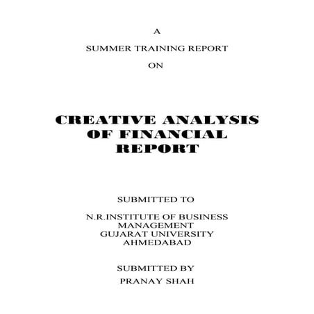 Creative analysis of financial report | DOC