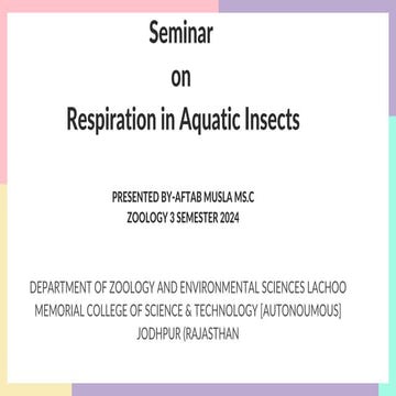 Respiratory system of insects ppt | PPTX