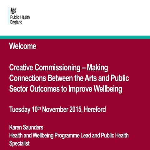 Public Health England on Cultural Commissioning | PPTX