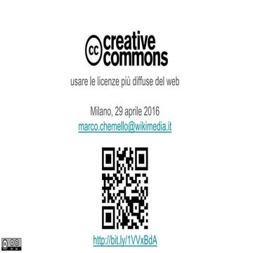 Creative Commons - usare le licenze più diffuse del web | PPT