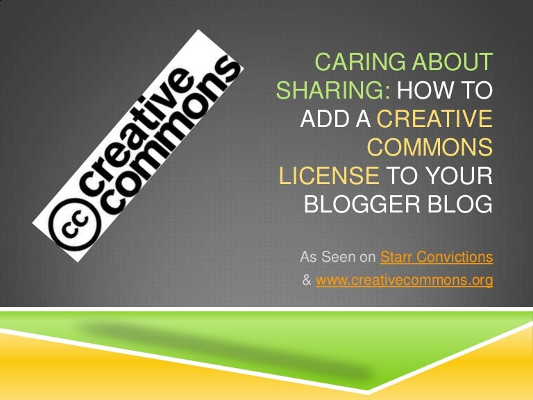 How To Use Creative Commons Licenses