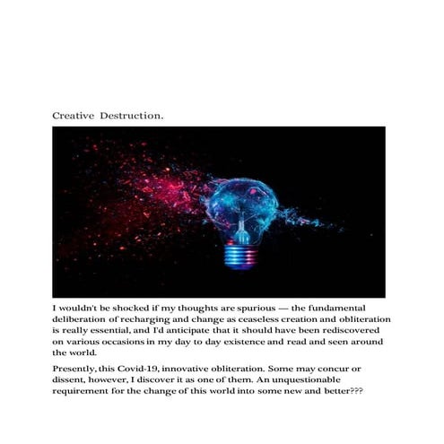 Creative destruction Economics, Business and Values | DOCX