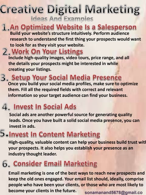 Creative digital marketing