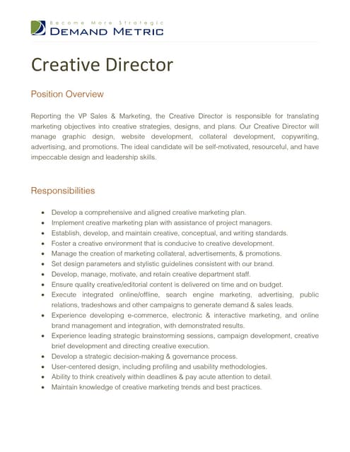 Creative Director vs. Design Director: Key Differences for Recruiters | PPT