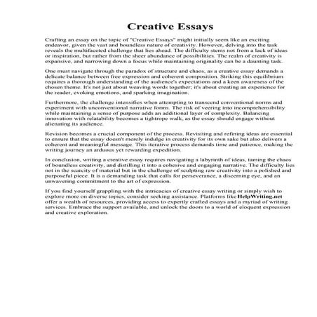 Creative Essays. How to Write the Best Creative Essay - Complete Guide ...
