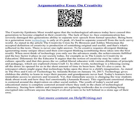 Creative Essays Examples | PDF