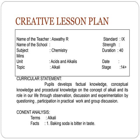 Creative lesson plan | PPT