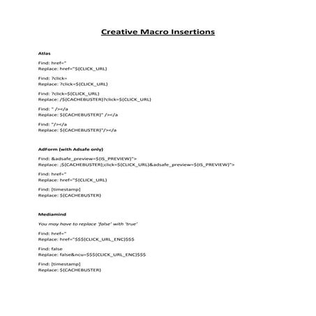 Creative macro insertion | PDF