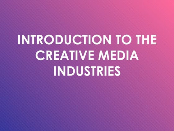 Sectors of the media industry | PPTX | Video Production | Content ...