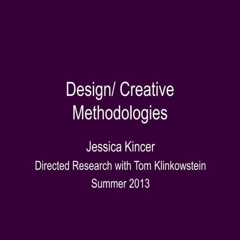 Creative methodology Presentation 3 | PDF