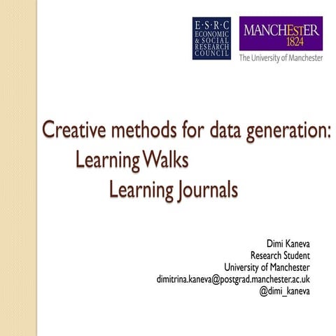Creative research methods for UoM PGCE Secondary 2012 13 | PDF